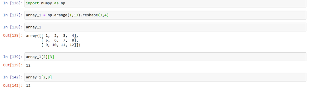 Indexing and slicing in numpy | ROBOTIC ELECTRONICS